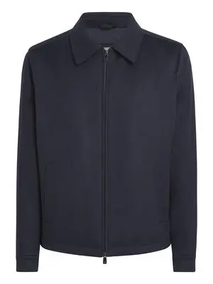 Corneliani Cashmere Zip-up Jacket - Navy