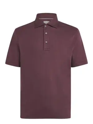 Canali Cotton Polo Shirt Red