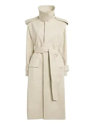 Victoria Beckham Philippa Cotton Trench Coat - Beige