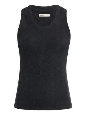 Khaite Khaite Isha Sleeveless Ribbed Knit Top Black