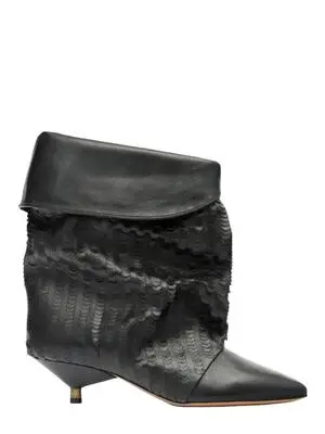 Isabel Marant Étoile Pointed-toe Embossed Boots - Black