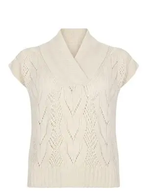 D.exterior V-neck Knit Vest Ivory