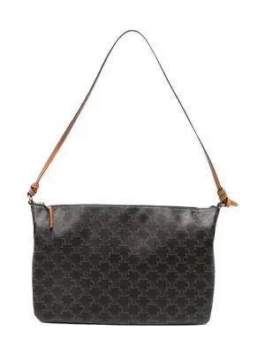 Celine Duo Triomphe Canvas Zipped Shoulder Bag - Multicolor