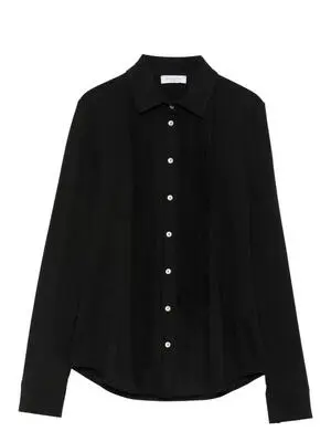 ZANETTI Pleated Long-sleeve Shirt - Black
