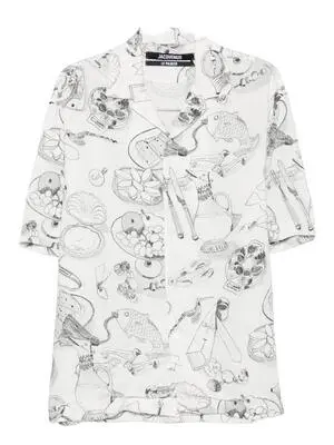 Jacquemus Jacquemus Men Printed Cotton Shirt Multicolor
