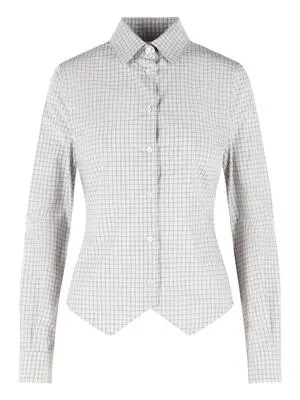 MAISON MARGIELA MAISON MARGIELA Beige Cotton Shirt With Checkered Pattern Cream
