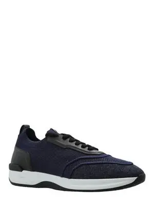 Brioni Cotton And Linen Blend Lace-up Sneakers - Multicolor