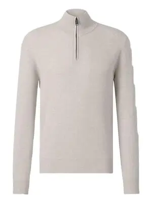 Brioni BRIONI Wool And Cashmere Half-Zip Ribbed Sweater Multicolor