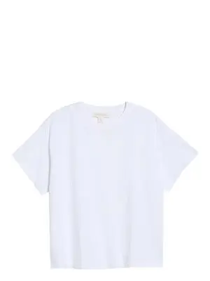 Treasure & Bond Essential Cotton T-shirt With Dropped Shoulders - White