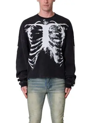 Mnml X-ray Thermal Long Sleeve Graphic T-shirt - Black