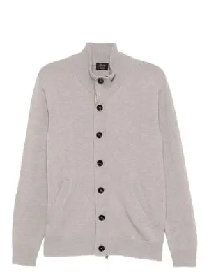 Brioni Cashmere High Neck Cardigan - Multicolor
