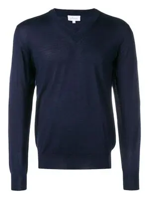 Brioni Wool Cashmere And Silk V-neck Sweater - Multicolor