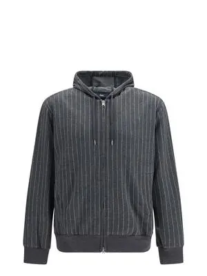 Herno Hooded Weathirt With Zip Grey