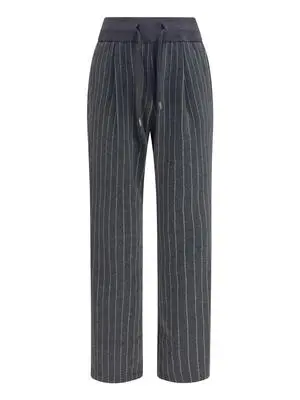 Herno Pinstripe Drawstring Pants - Grey