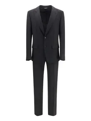 Dolce & Gabbana Martini Light Single-breasted Wool Gabardine Suit - Black