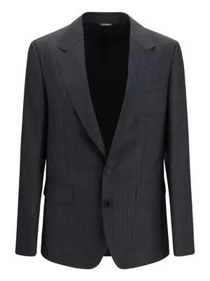 Dolce & Gabbana Virgin Wool Single-breasted Blazer - Grey