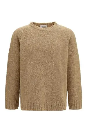 LANEUS Crewneck Wool Sweater - Beige