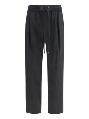 Dolce & Gabbana Wool Gabardine Jogger Pants - Black