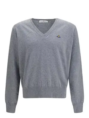 VIVIENNE WESTWOOD Mark V-neck Sweater - Grey
