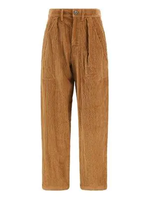 KRISTINA TI Corduroy Straight-leg Pants - Brown