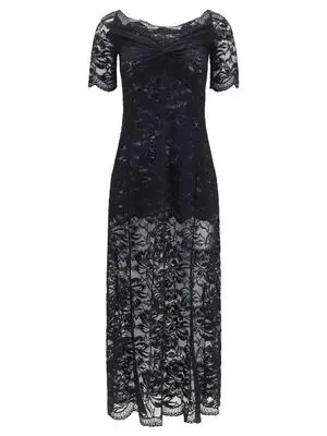 Rabanne RABANNE Floral Lace Long Dress Black