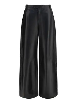 ARMA Leather Wide-leg Trousers - Black