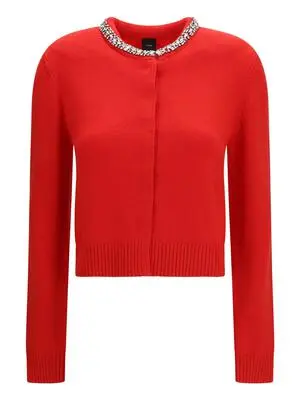 Pinko Pinko Colonia Jewel Collar Cardigan Red
