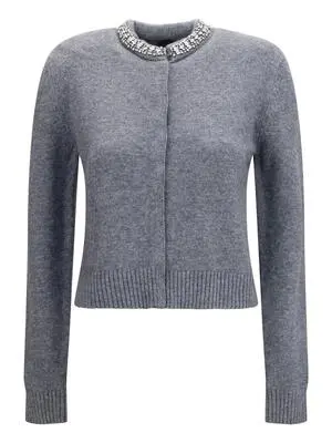 Pinko Colonia Cardigan With Jewel Collar - Grey