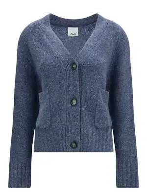 ALLUDE Cashmere V-neck Cardigan - Blue
