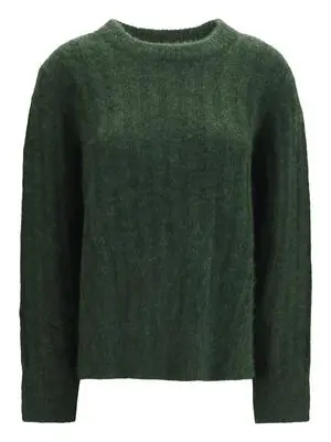 ALLUDE Cashmere And Silk Crewneck Sweater - Green