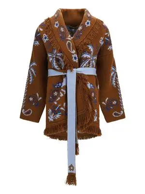 Alanui Island Root Cardigan With Belt - Brown