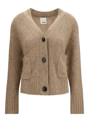 ALLUDE Cashmere V-neck Cardigan - Beige