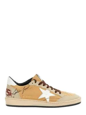 GOLDEN GOOSE Ball Star Nabuk Leather Sneakers With White Leather Star And Heel Tab - Multicolor