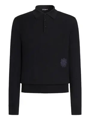 Dolce & Gabbana Polo In Lana Vergine - Blue