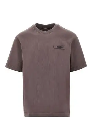 Jacquemus Le T-shirt Gros Grain In Cotton - Brown
