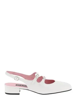 CAREL Peche Patent Flat Mary Jane Shoes - White