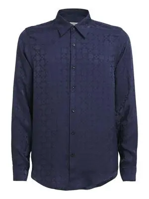 Sandro Jacquard Square Cross Shirt - Blue