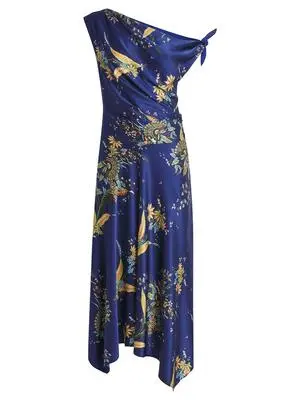 Staud Silk Portia Midi Dress - Blue