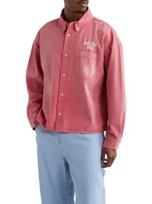 ELWOOD Malibu Cotton Twill Button Up Shirt - Red