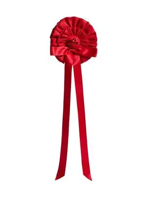Simone Rocha Ribbon Rosette Bag Charm - Red/red
