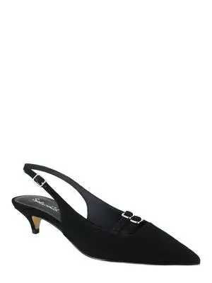 Splendid Vivi Pointed Toe Slingback Kitten Heel Pumps - Black