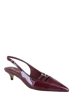Splendid Vivi Pointed Toe Slingback Kitten Heel Pumps - Wine