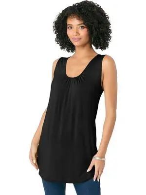 Roaman's Roaman's Ultra Drape Tank Top Black
