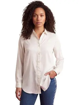 Roaman's Kate Satin Blouse - Ivory
