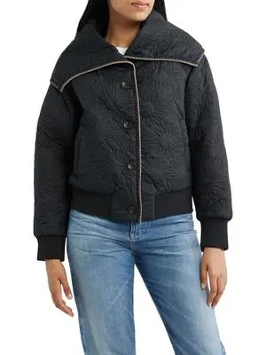 UGG Solein Quilted Jacket With Oversized Collar - Black