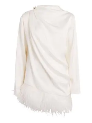 Fabiana Filippi Feather-trim Enver Top - Ivory