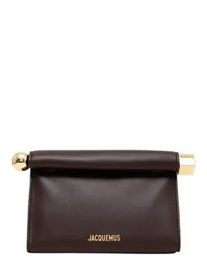 Jacquemus Le Sac Rond Carré Leather Shoulder Bag - Brown