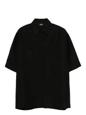 Fendi Fendi Men Linen Ff Jacquard Oversize Shirt Black