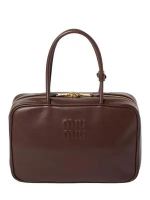 Miu Miu Leather Top Handle Bag - Brown