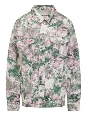 Isabel Marant Étoile Printed Buttoned Denim Jacket - Gray